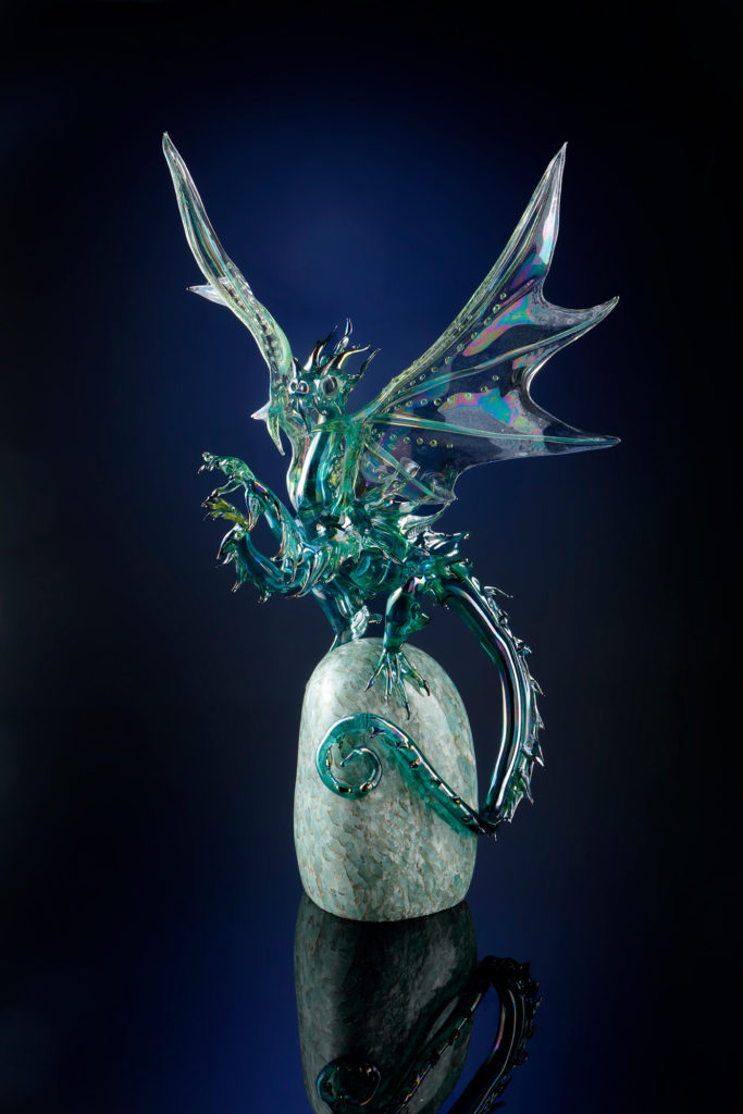 Dragon on Colorado Jade – Sandra Young Glass